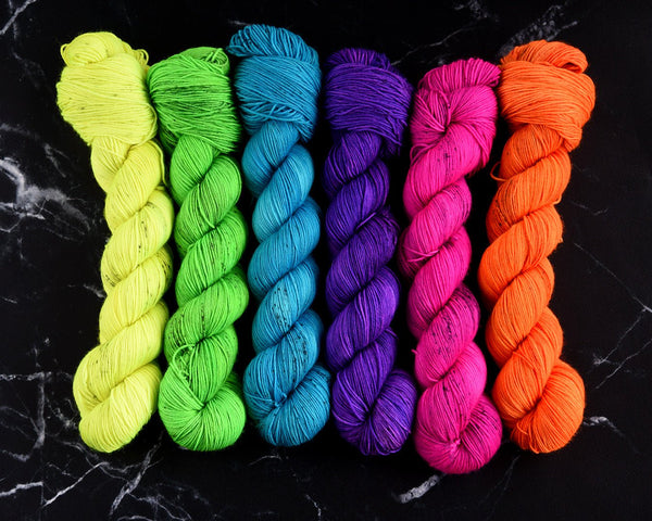 Electric green yarn, neon green yarn, neon yarn with speckles, green ...