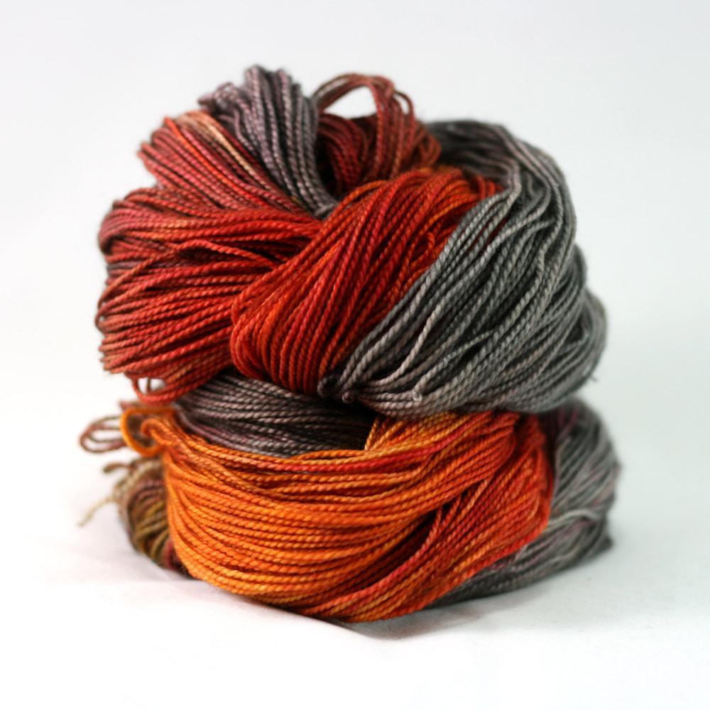 Campfire Sock Yarn, Hand Dyed Yarn, Orange and Gray Yarn, Indie Yarn ...