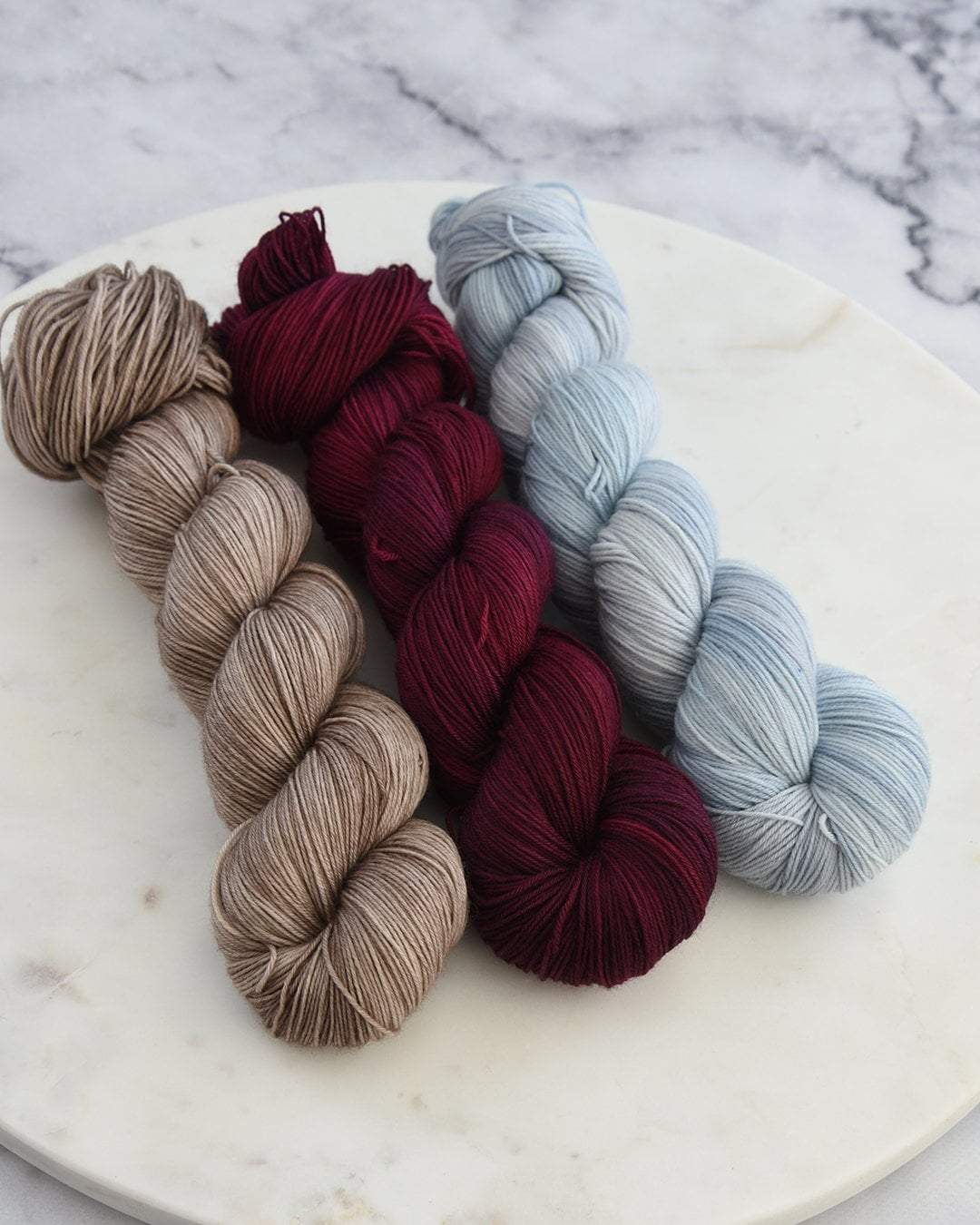 Cliffside hand dyed yarn in a light brown and sandy shade to knit ...