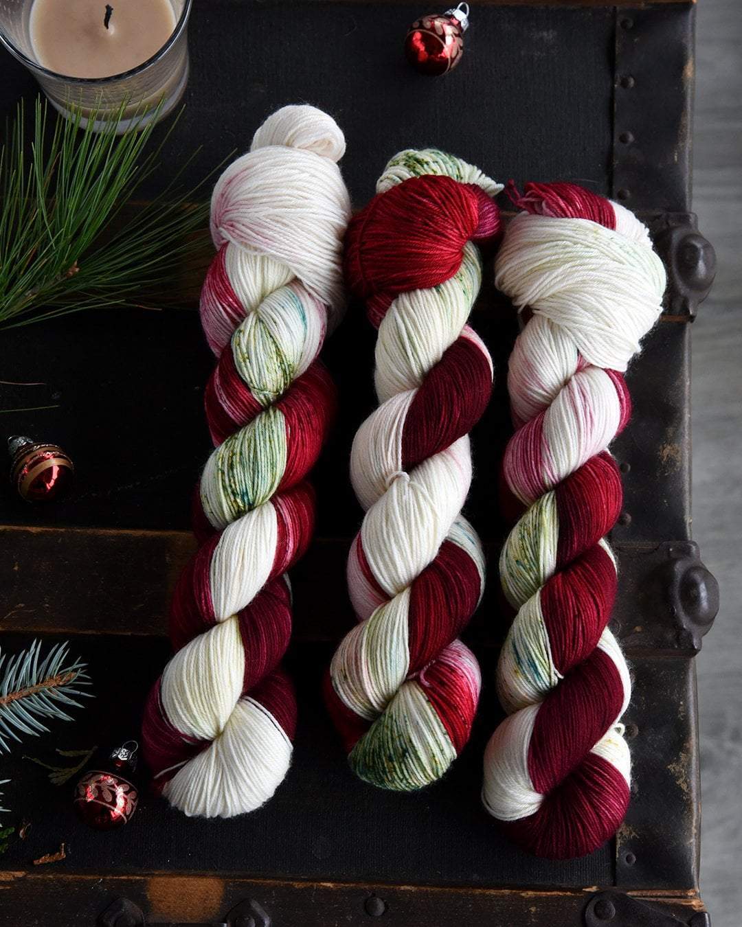 Bright speckled Christmas Yarn, Hand dyed yarn for the Holidays ...