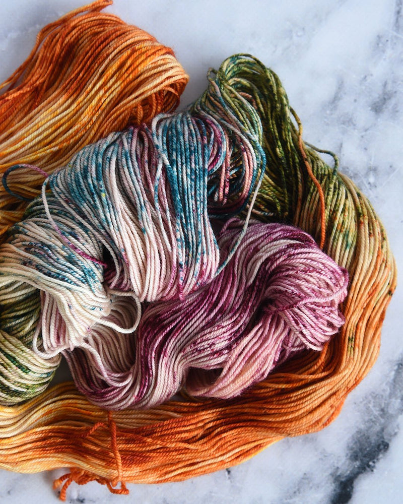 Speckled Hand Dyed Yarn in Sport Weight for Rose Cardigan, Indie Yarn ...